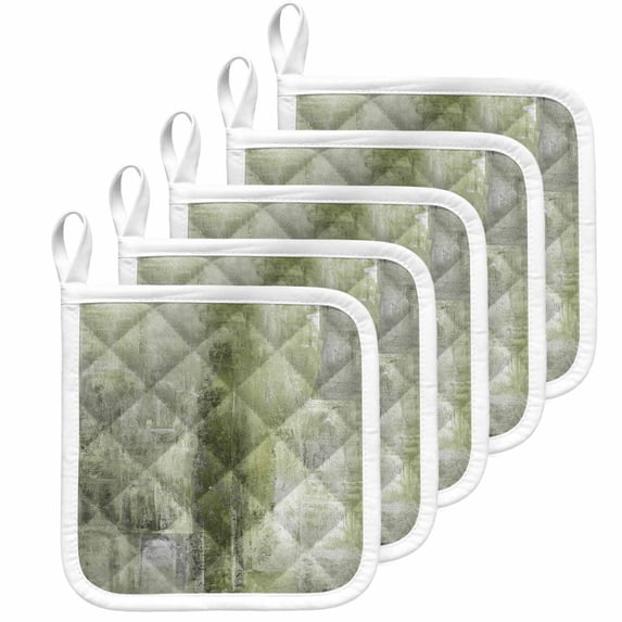 Sage Green Pot Holders for Kitchen Heatproof Potholder, 5 Pack Retro ...