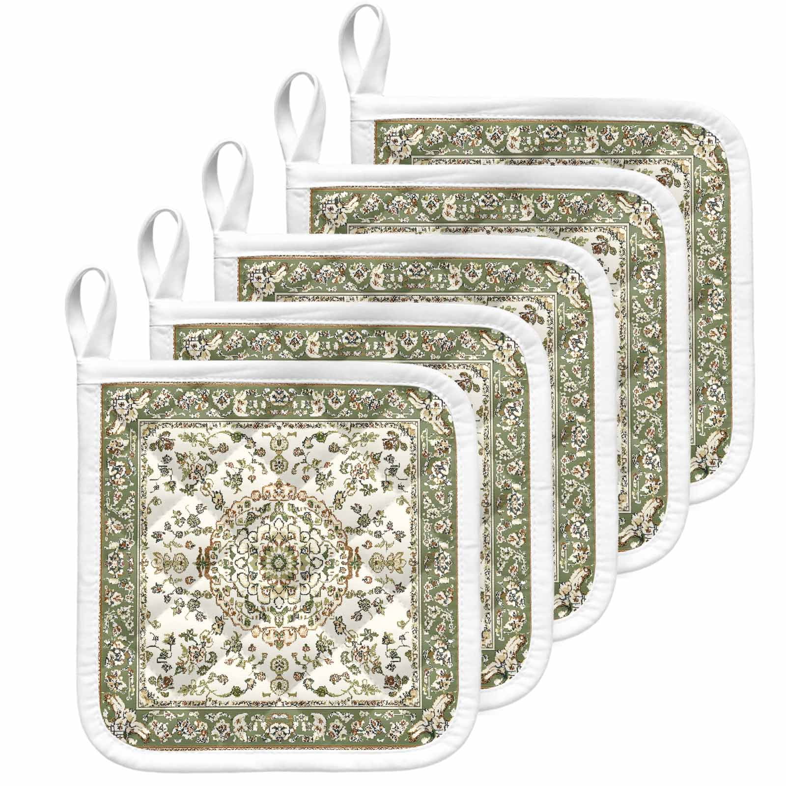 Sage Green Pot Holders for Kitchen Heatproof Potholder, 5 Pack ...