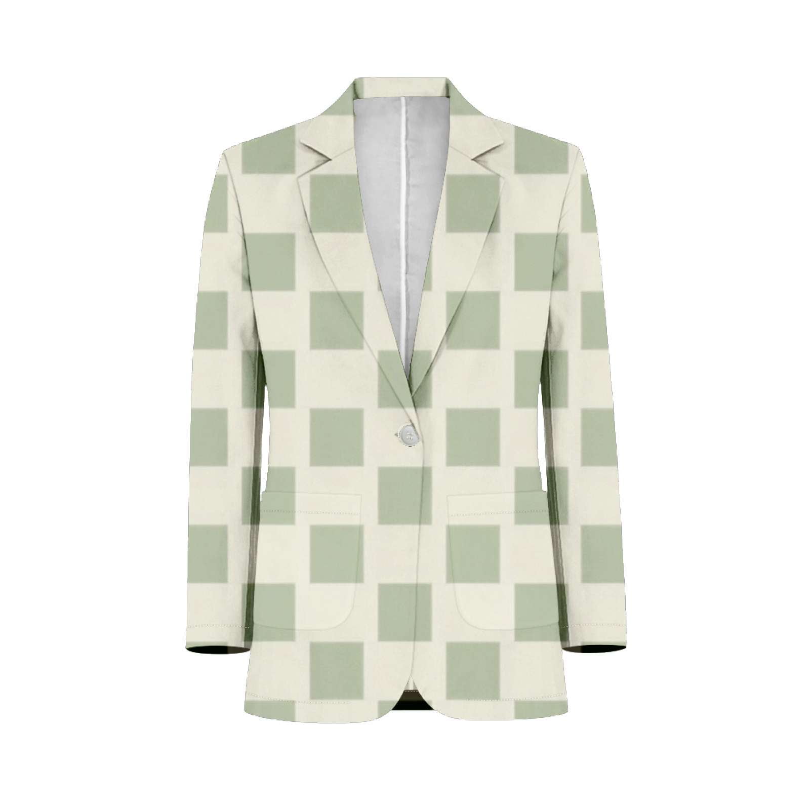 Sage Green Rectangle Pattern Design Mens Suits Shawl Collar Slim Fit ...