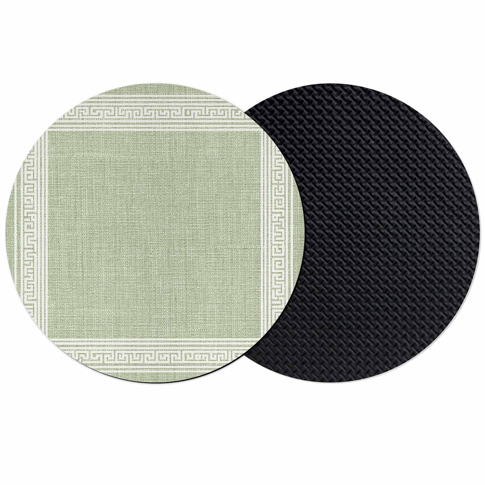Sage Green Retro Greek Key Coasters Set of 2, Absorbent Coasters for ...