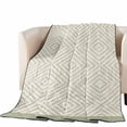Sage Green Rhombus Frames Quilted Comforters Cooling Blanket Full Size ...
