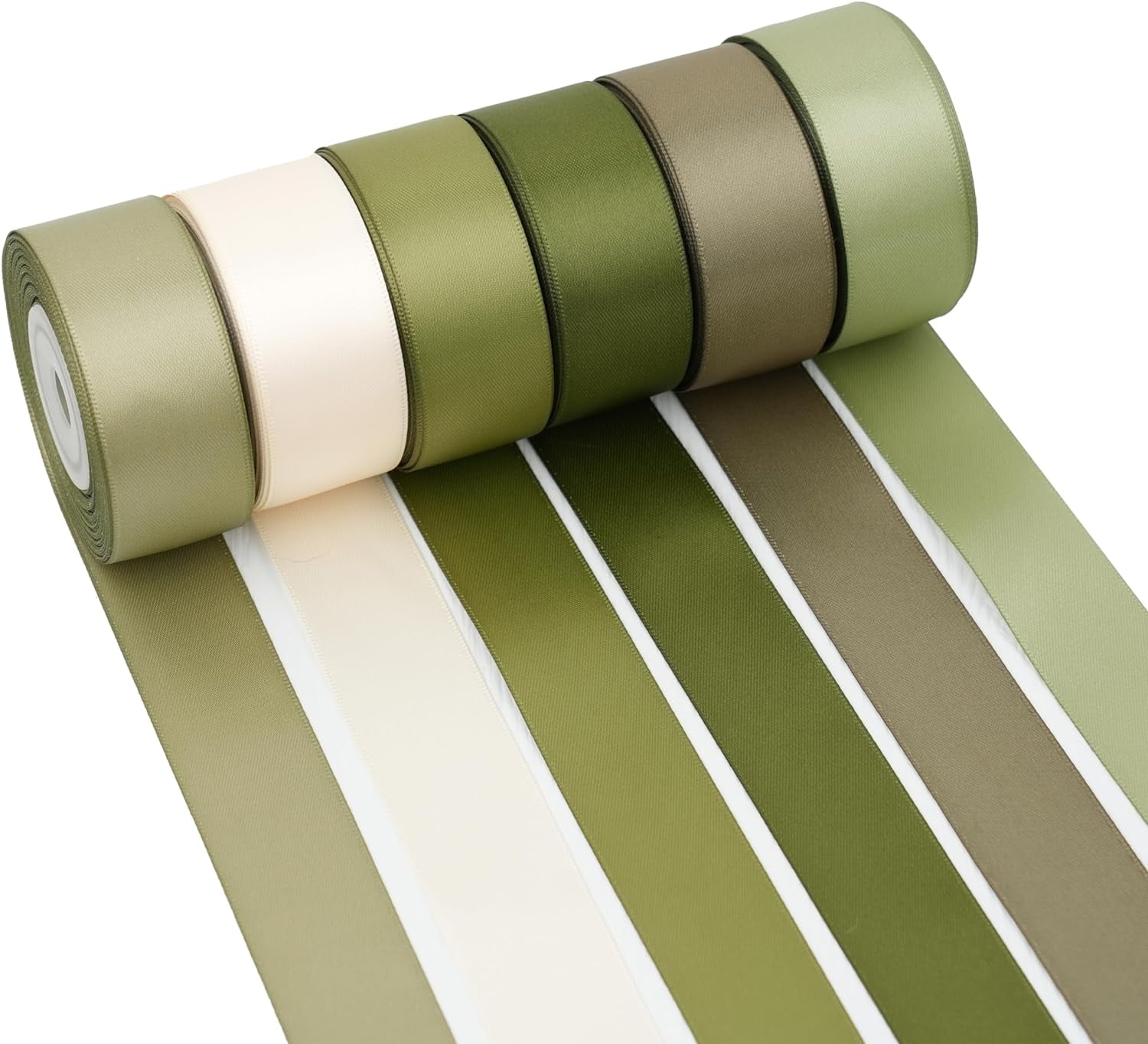 Sage Green Ribbon 1 Inch Moss Green Double Face Satin Polyester Ribbon ...