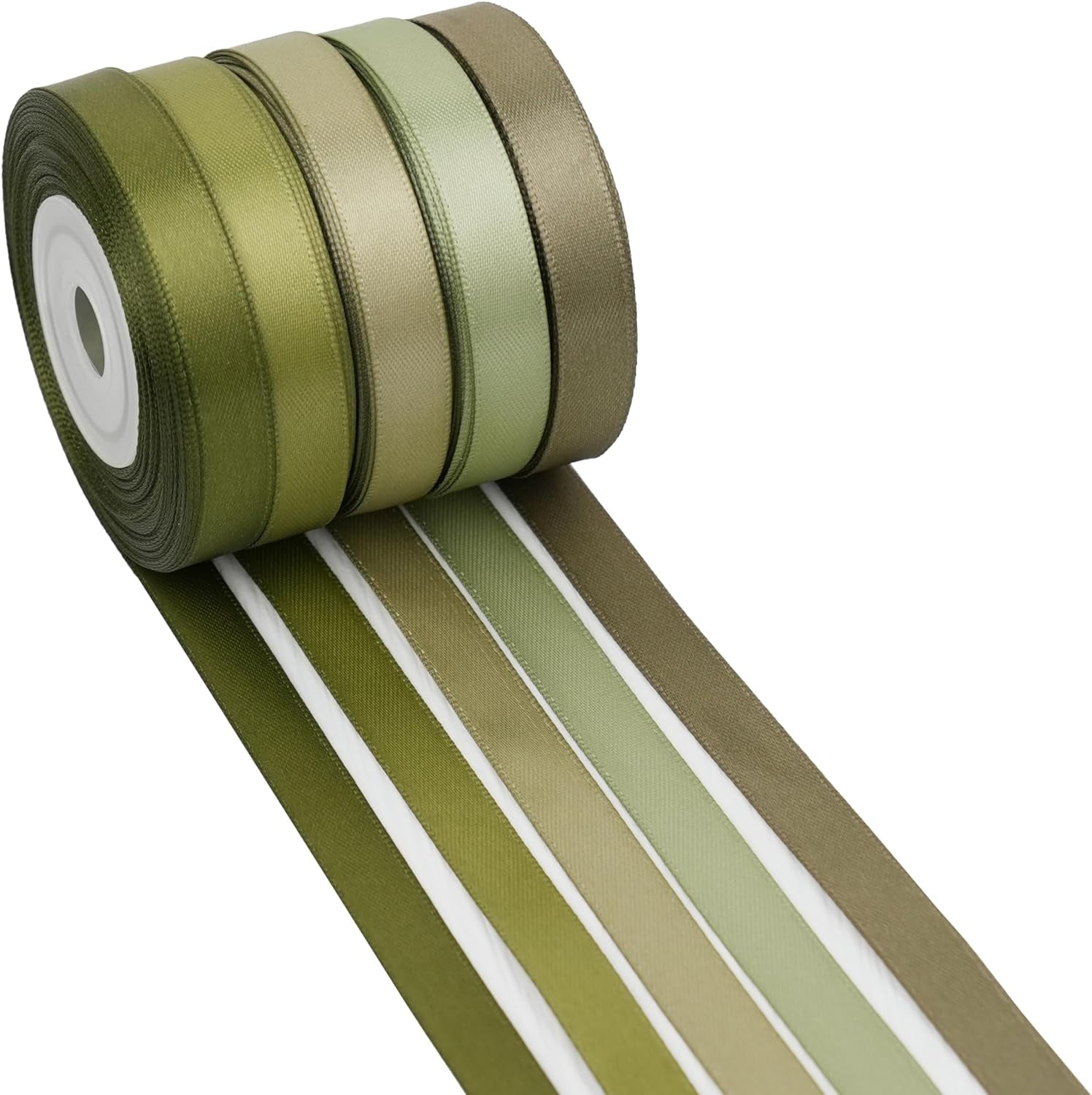 Sage Green Ribbon 3/8 Inch Moss Green Satin Ribbon 5 Rolls Sage Ribbon ...