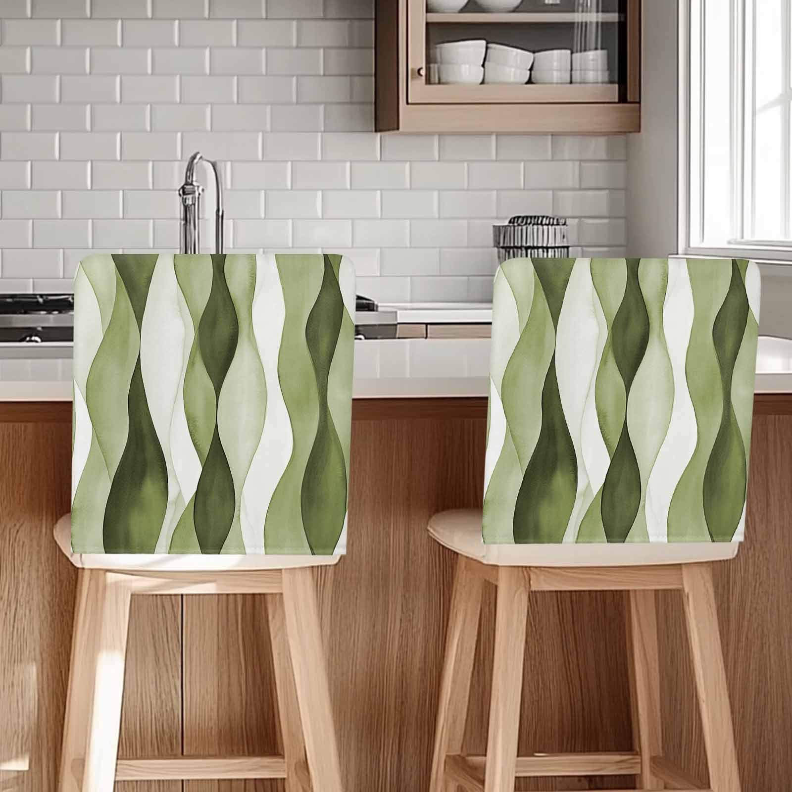 Sage Green Ripple Chair Covers Set of 8 Abstract Gradient Chair Back ...