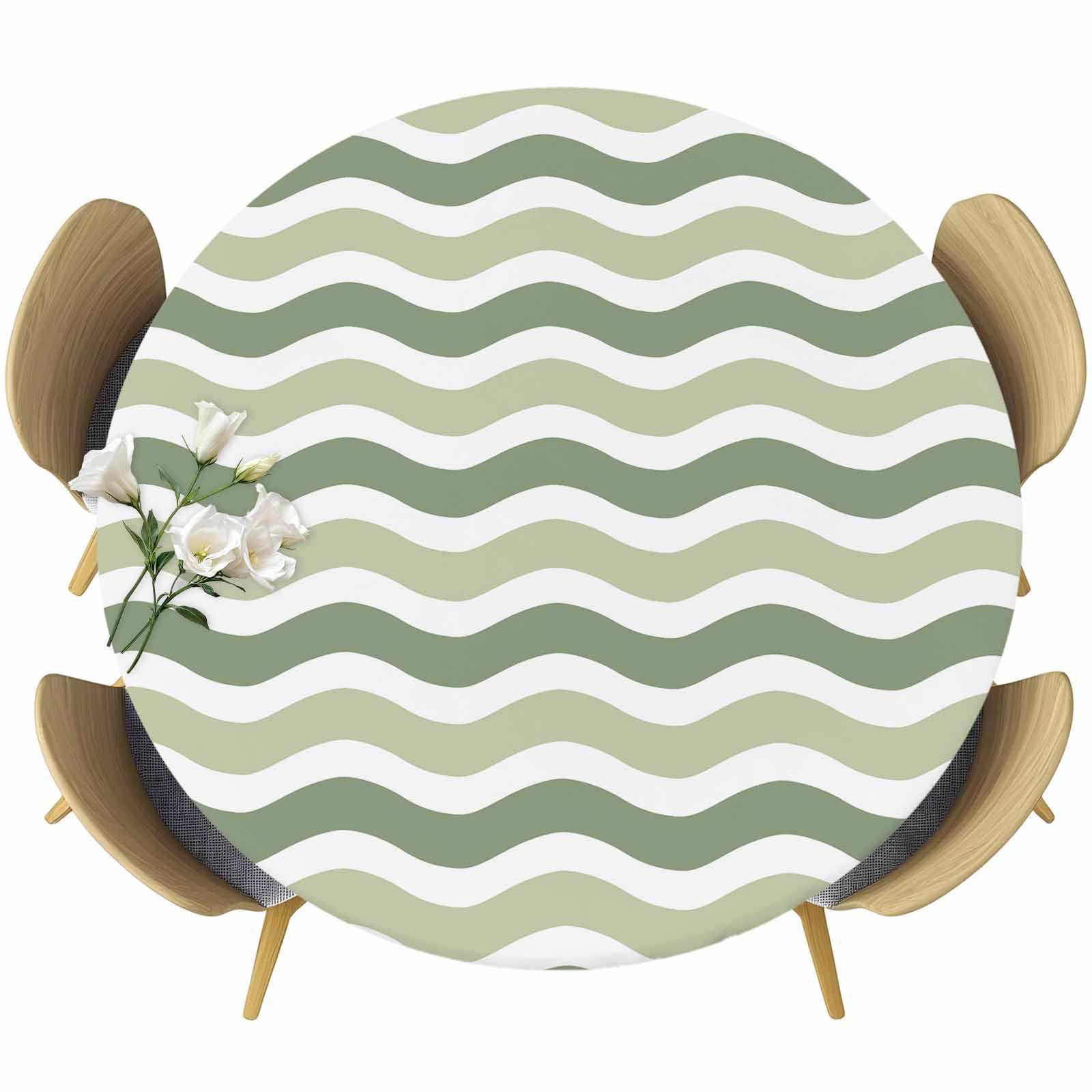 Sage Green Round Tablecloth 36-44 Inch Round Fitted Table Cloth with ...