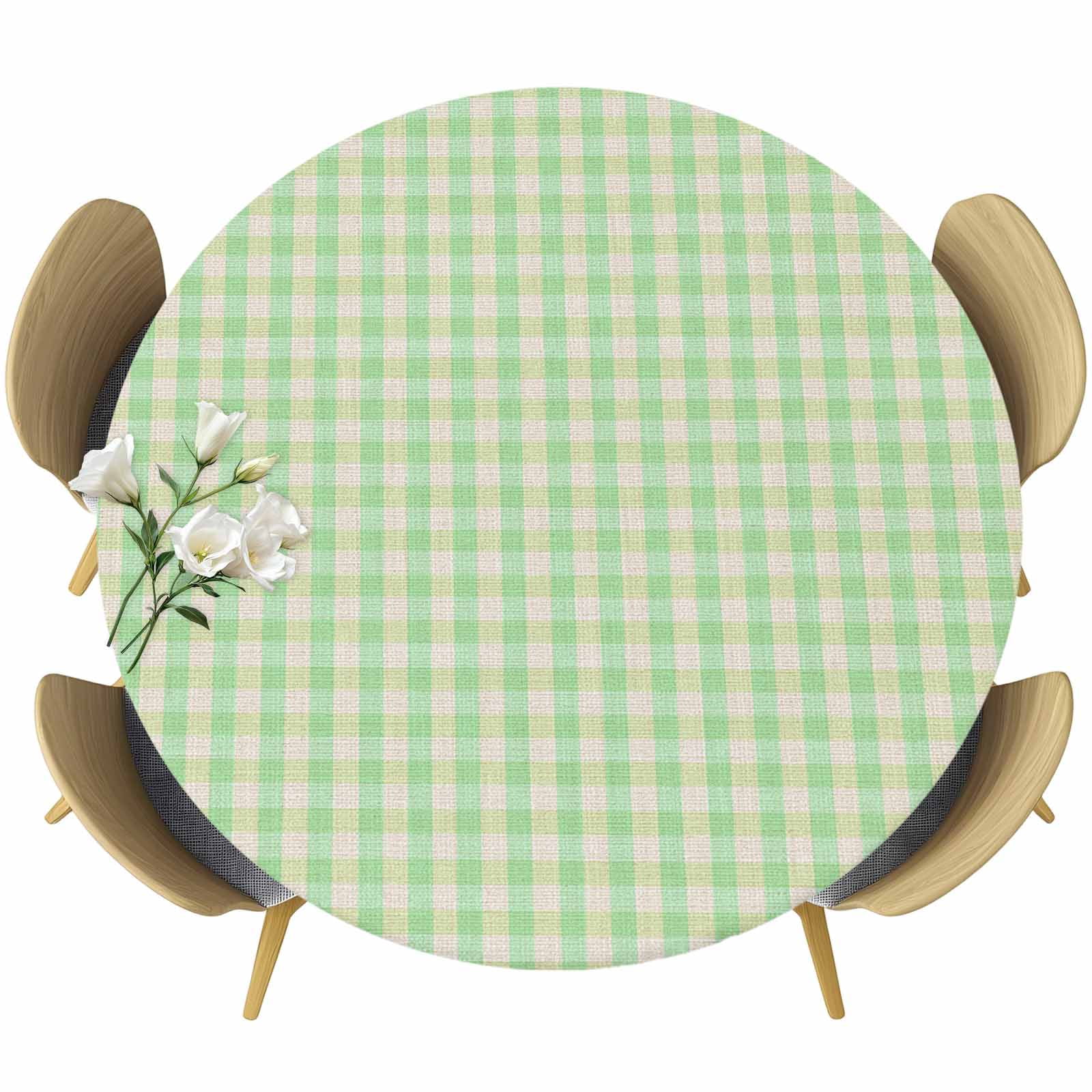 Sage Green Round Tablecloth 55-60 Inch Round Fitted Table Cloth with ...