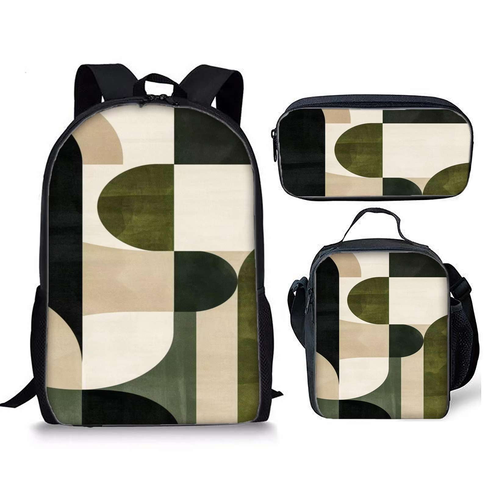 Sage Green Simple Shapes Backpacks Bookbag Bags Rucksack Lunch Bag Pen ...