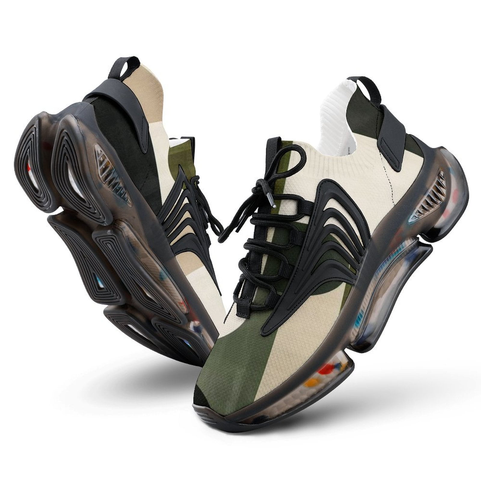 Sage Green Simple Shapes Walking Shoes for Men Woman Lightweight Tennis ...