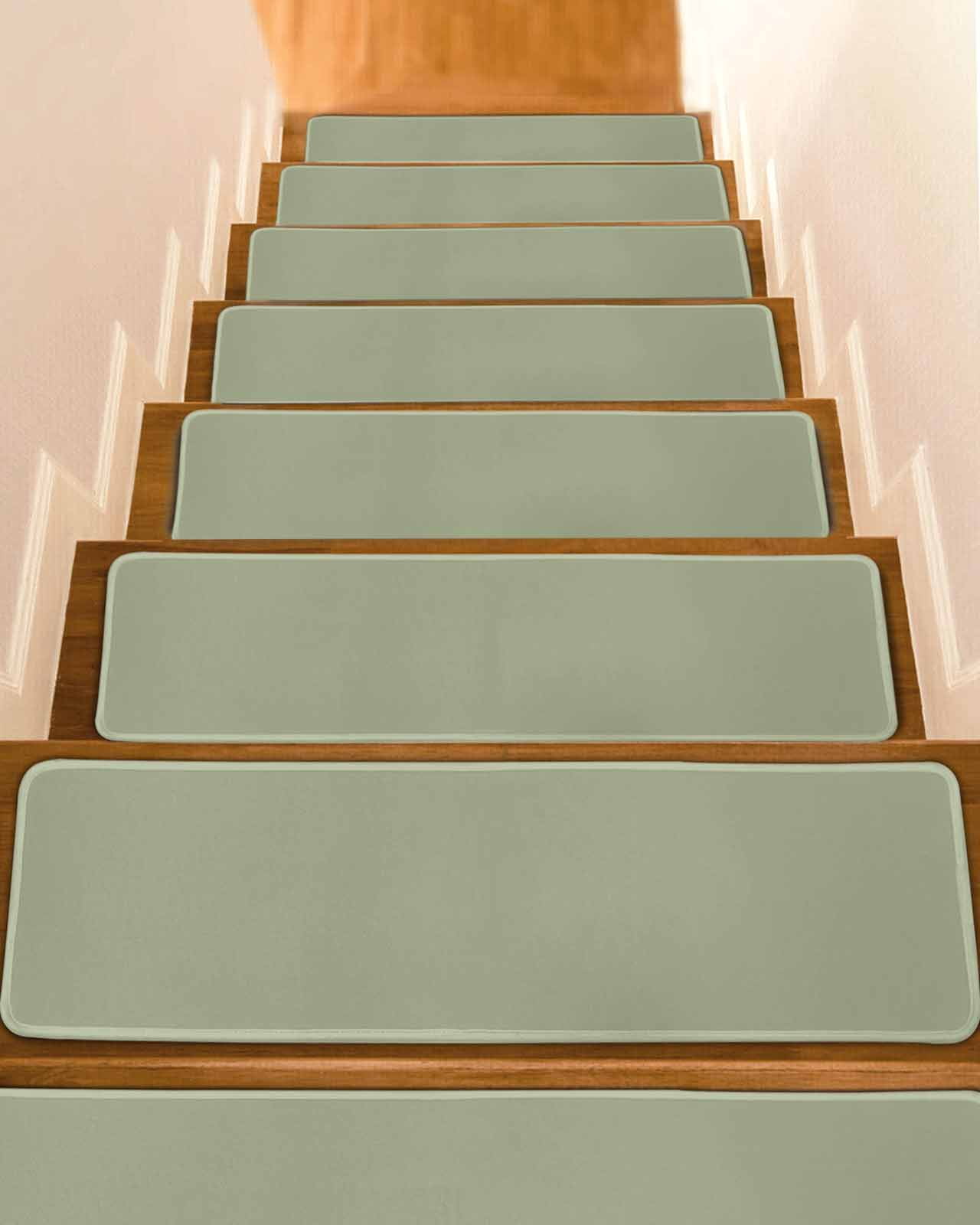 Sage Green Stair Treads for Wooden Steps Indoor Runner Rug Carpet ...