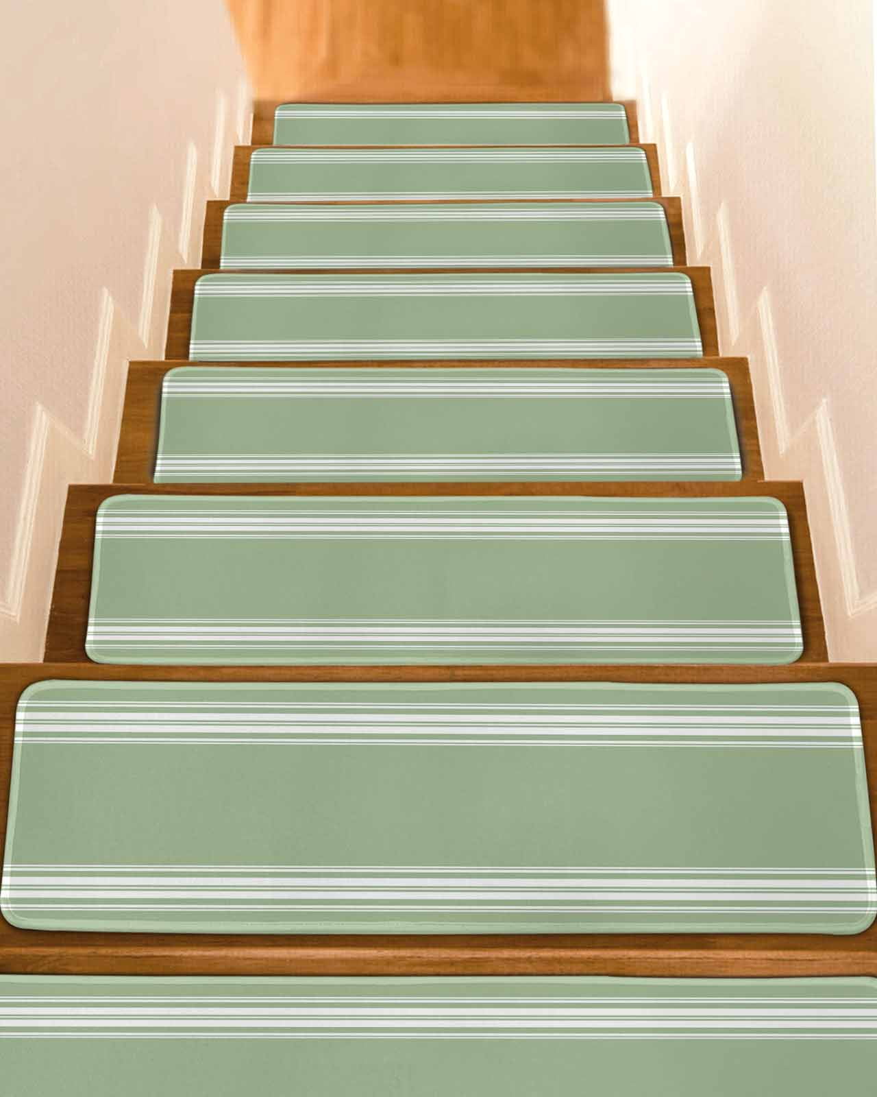Sage Green Stair Treads for Wooden Steps Indoor Runner Rug Carpet ...