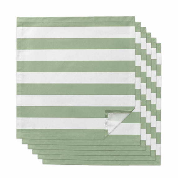 Sage Green Striped Cloth Napkins, Farmhouse Sage Green Stripes Washable ...