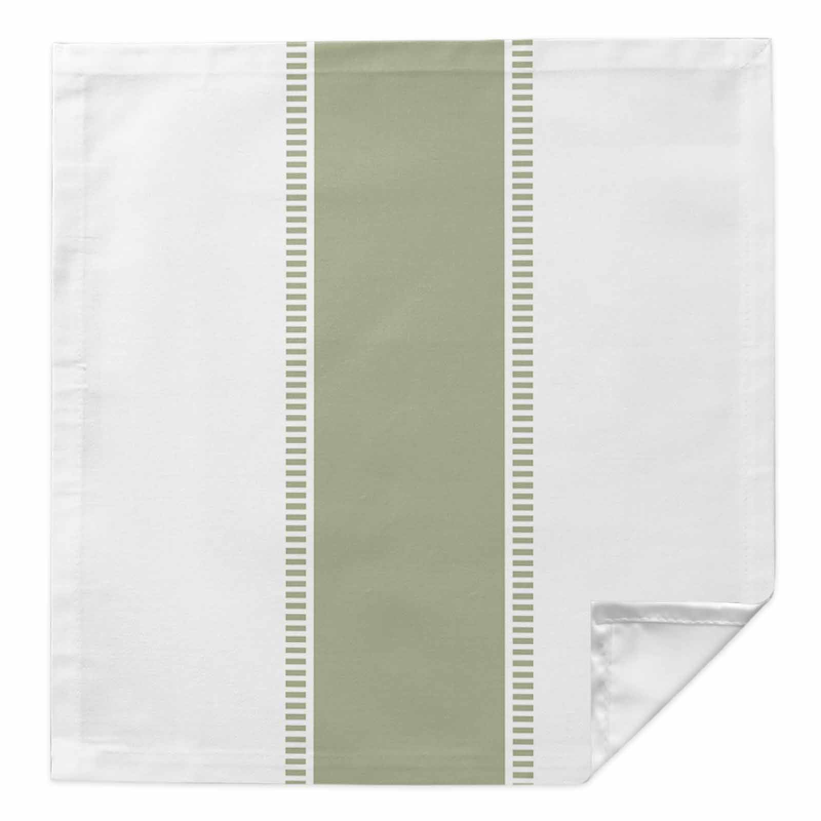 Sage Green Striped Cloth Napkins Washable Set of 1, Modern Geometric ...