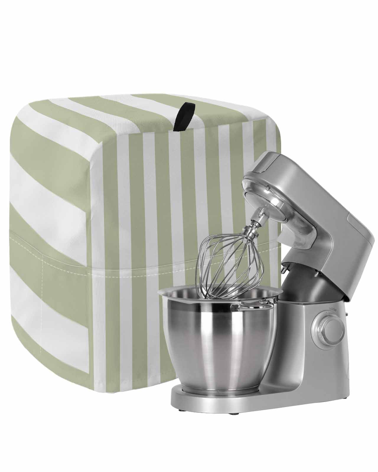 Sage Green Striped Stand Mixer Dust Cover with Storage Pocket & Handles ...