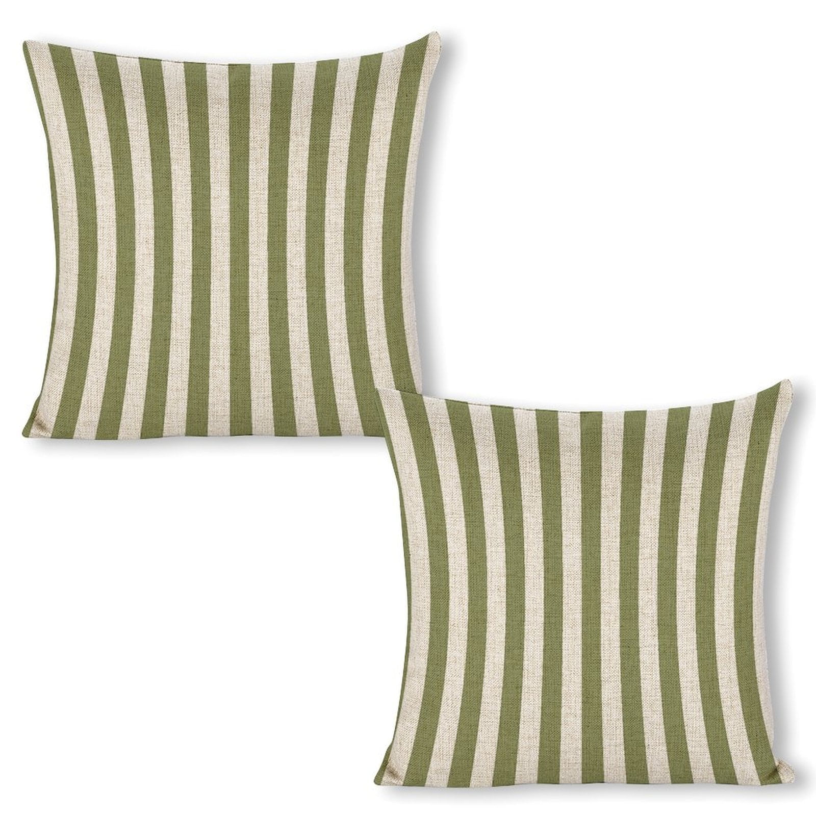 Sage Green Stripes Basic Simple Pattern Design Pillow Covers 18X18 Set ...