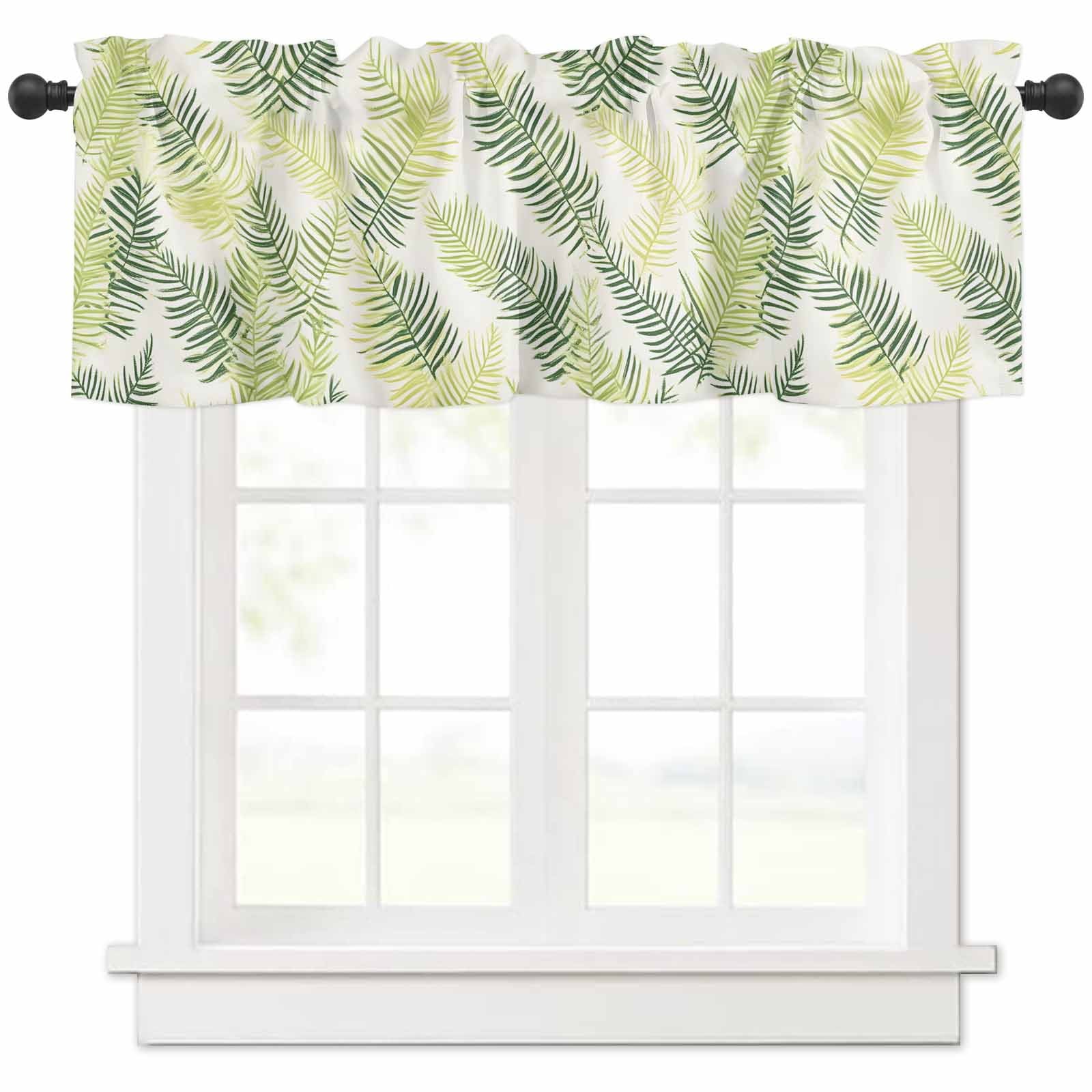 Sage Green Summer Botanical Valances for Windows Farmhouse Kitchen ...