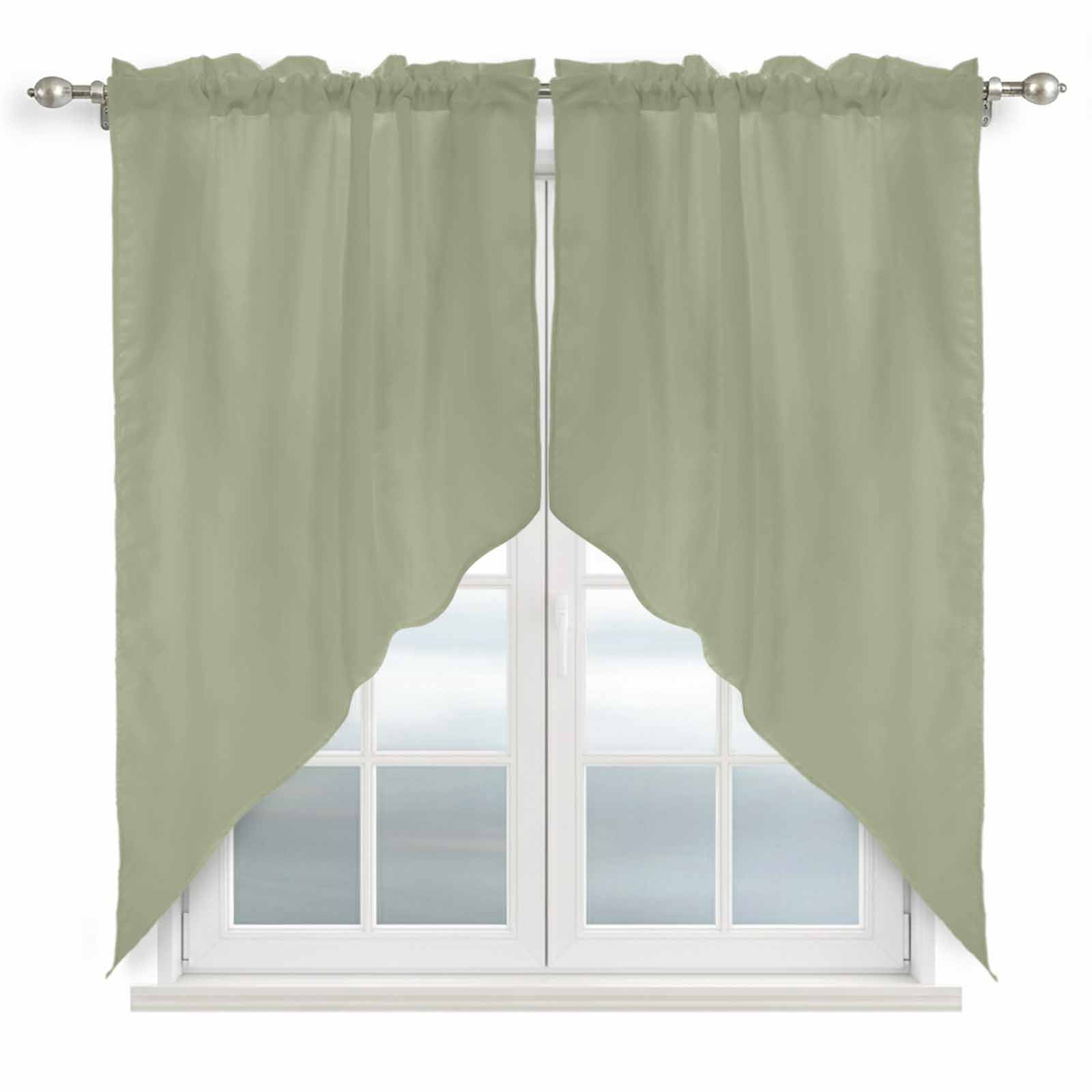Sage Green Swag Curtain Valances, Farmhouse Sage Green Decor Kitchen ...