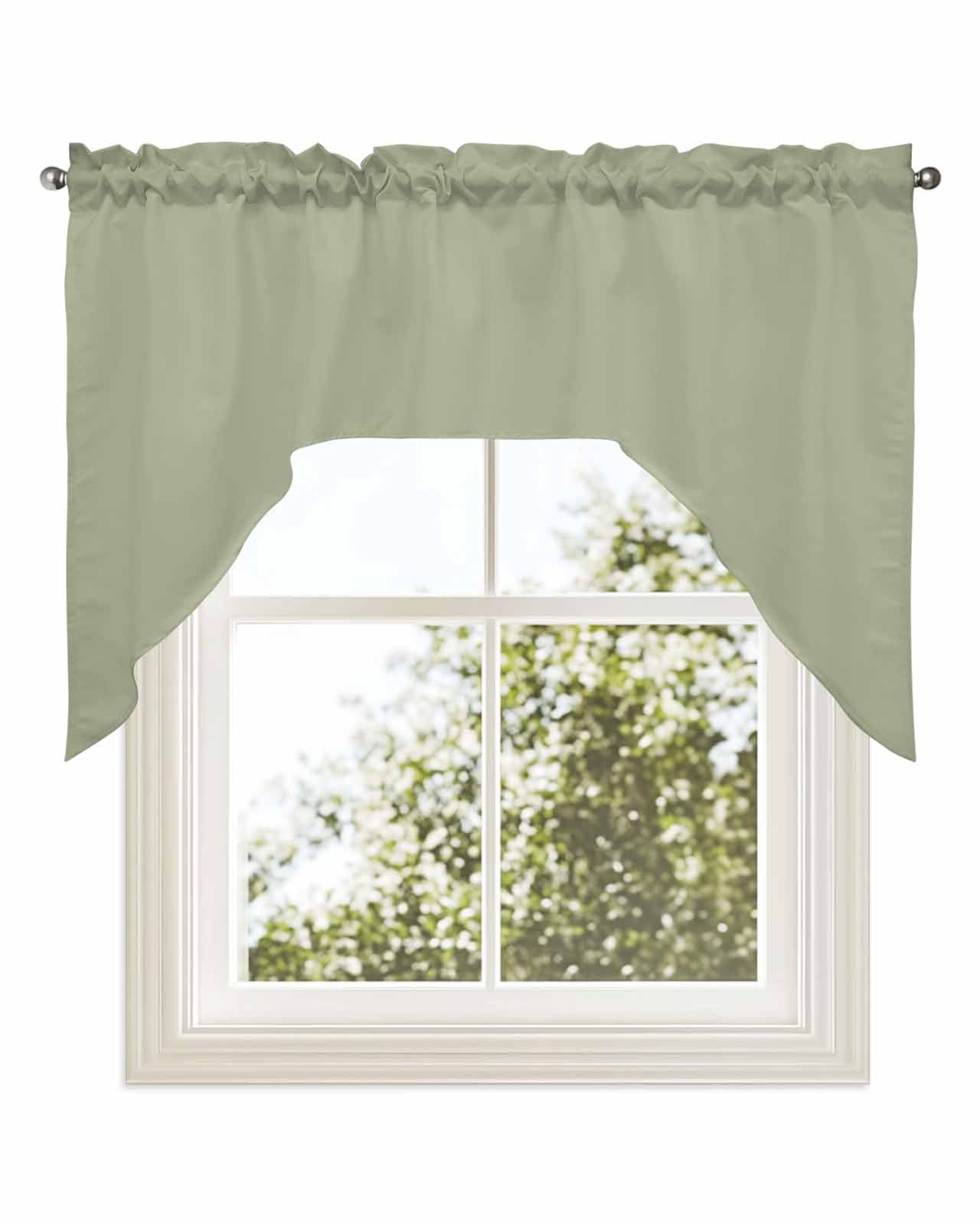 Sage Green Swag Valance for Windows 56'' x 36'', Farmhouse Sage Green ...