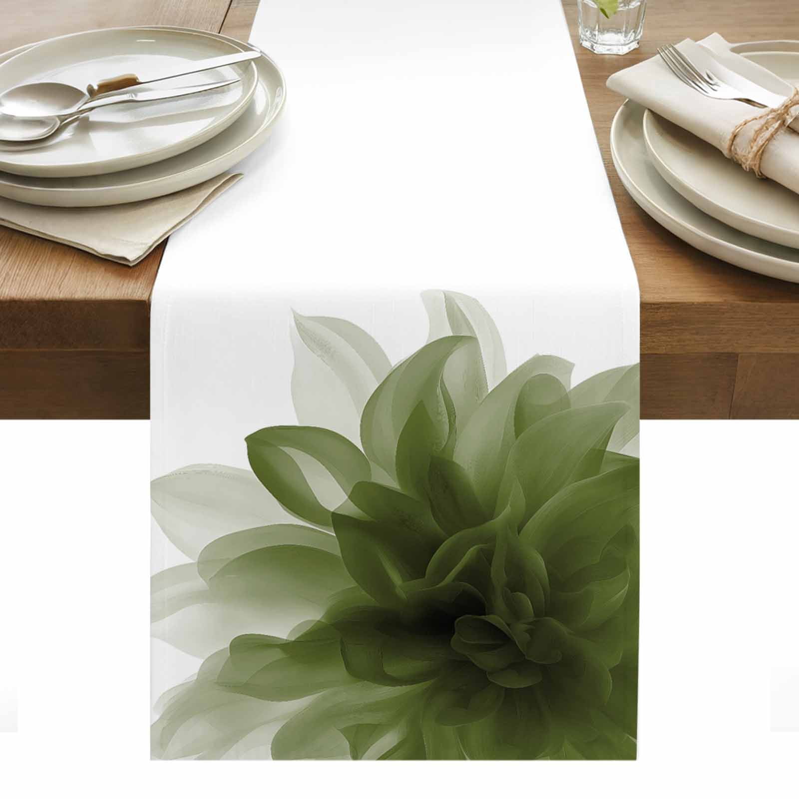 Sage Green Table Runner - 70 Inch Long, Kitchen Dining Table Runner ...
