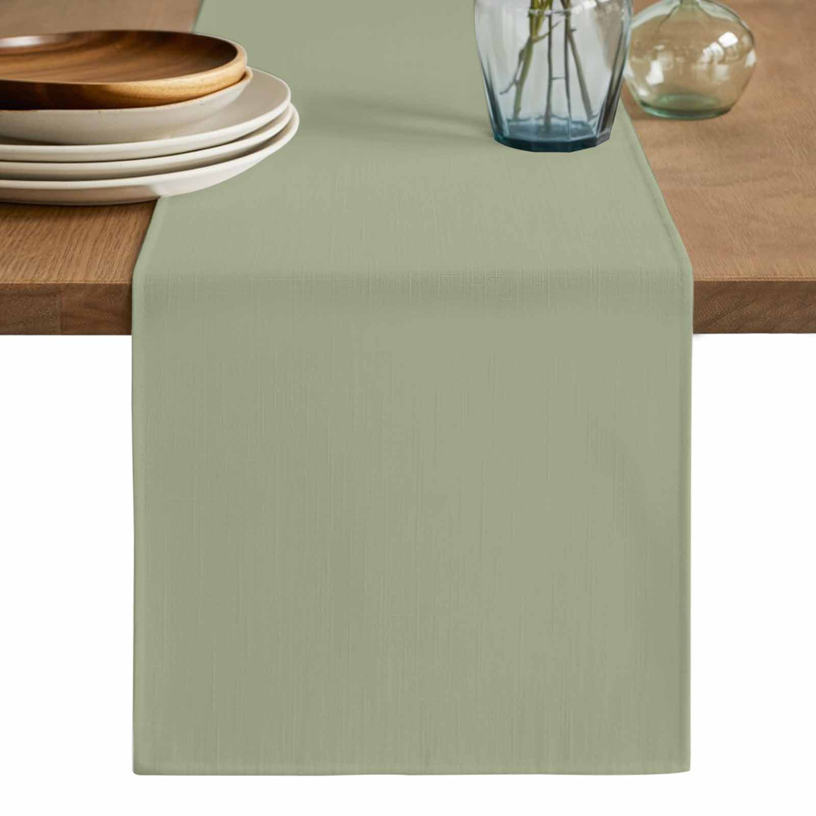 Sage Green Table Runner, Farmhouse Sage Green Decor Washable Cotton ...