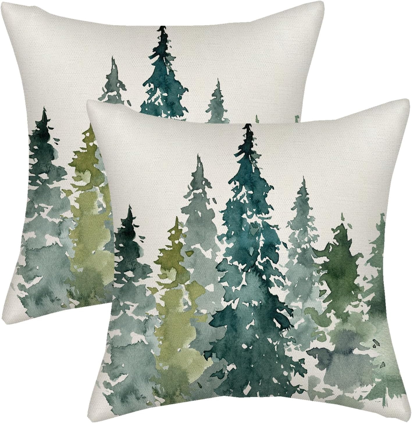 Sage Green Tree Pillow Covers 18x18 Watercolor Nature Forest Decor ...