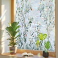 Sage Green Trees Privacy Window Film, Decorative Stained Glass Window ...