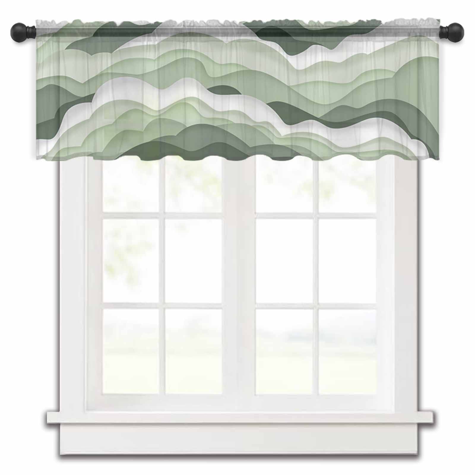 Sage Green Valance Curtains for Kitchen/Living Room/Bathroom/Bedroom ...
