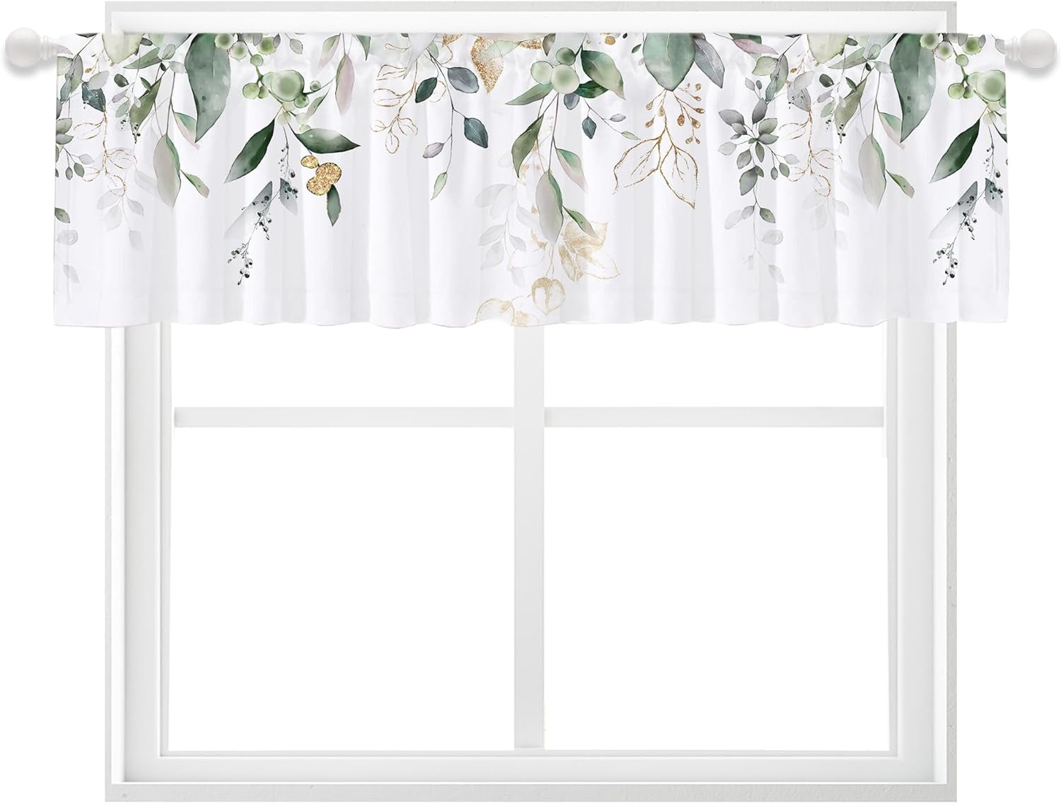 Sage Green Valance Curtains for Kitchen Windows Bathroom Living Room ...