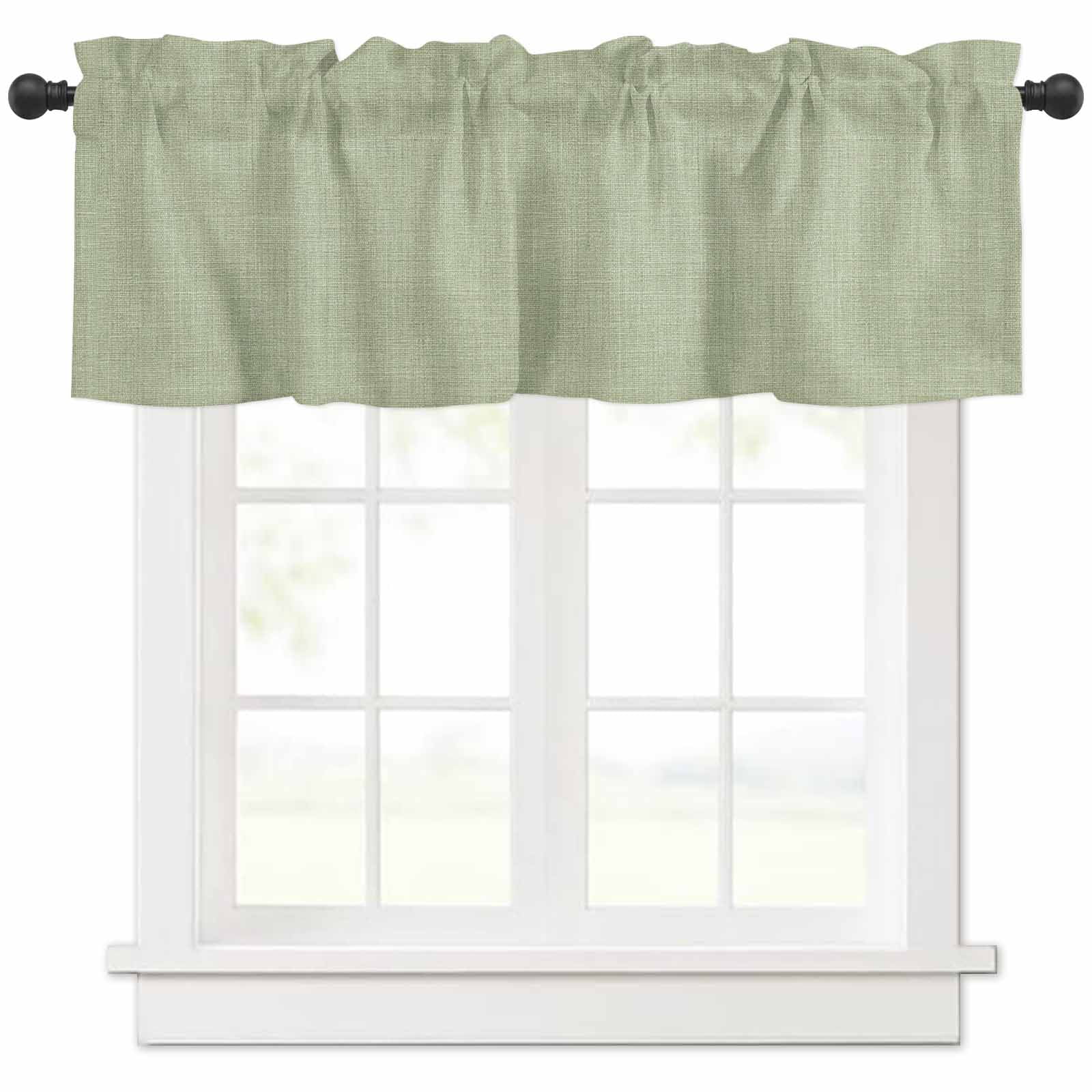 Sage Green Valances for Windows Farmhouse Kitchen Curtains Valances Rod ...