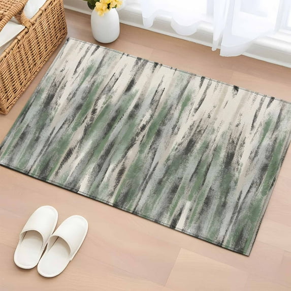 Sage Green Vintage Bathroom Rug Washable 2x3 Entryway Rug Non Slip ...