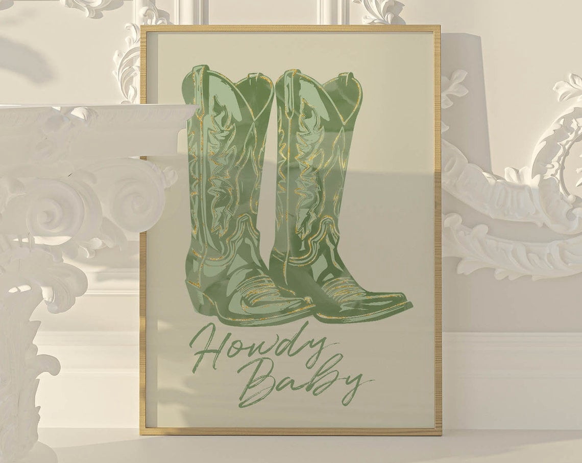 Sage Green Wall Art Western Decor Sassy Poster, Western Bedroom Cowgirl ...