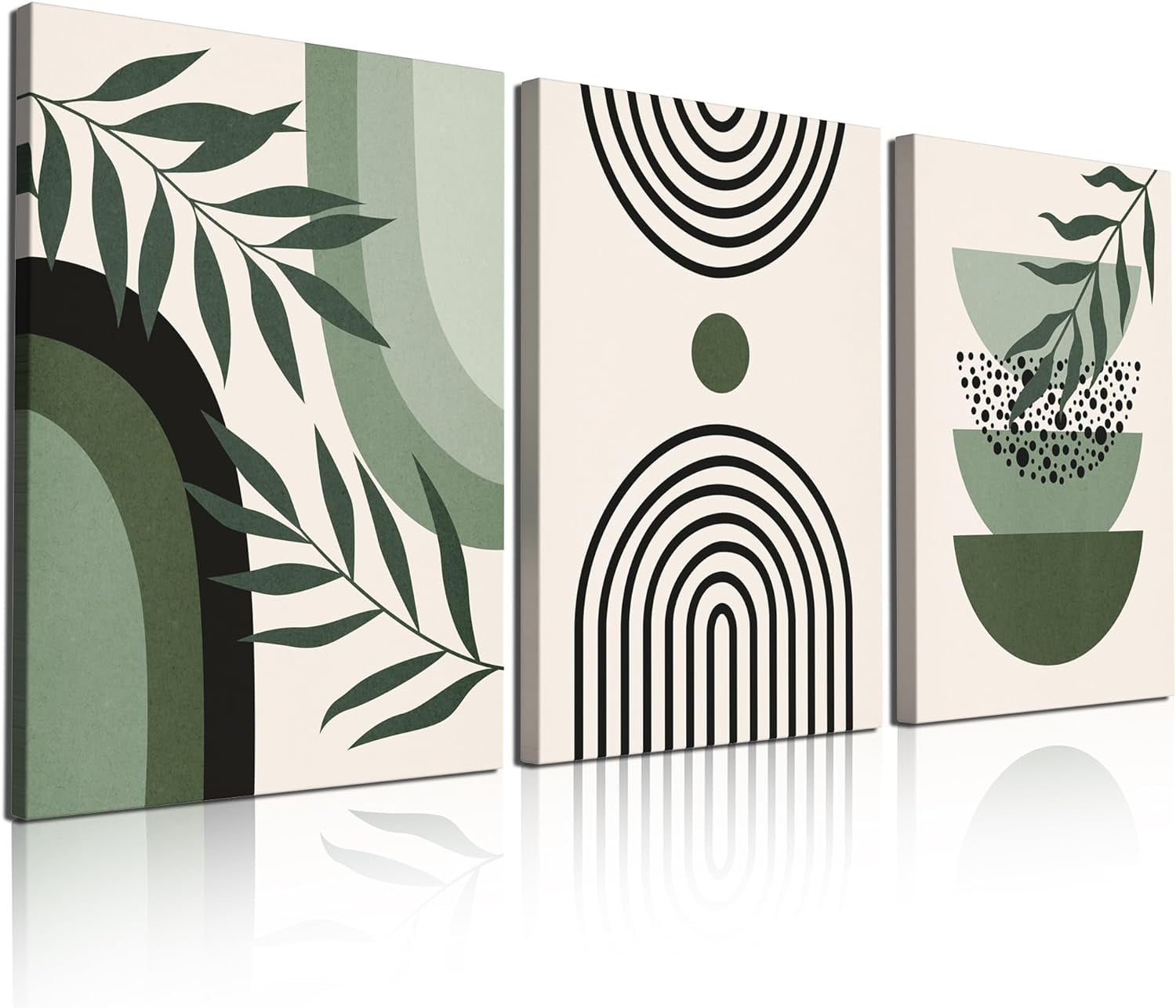 Sage Green Wall Posters & Prints, 12x16 Inch Boho Wall Art Set of 3 ...