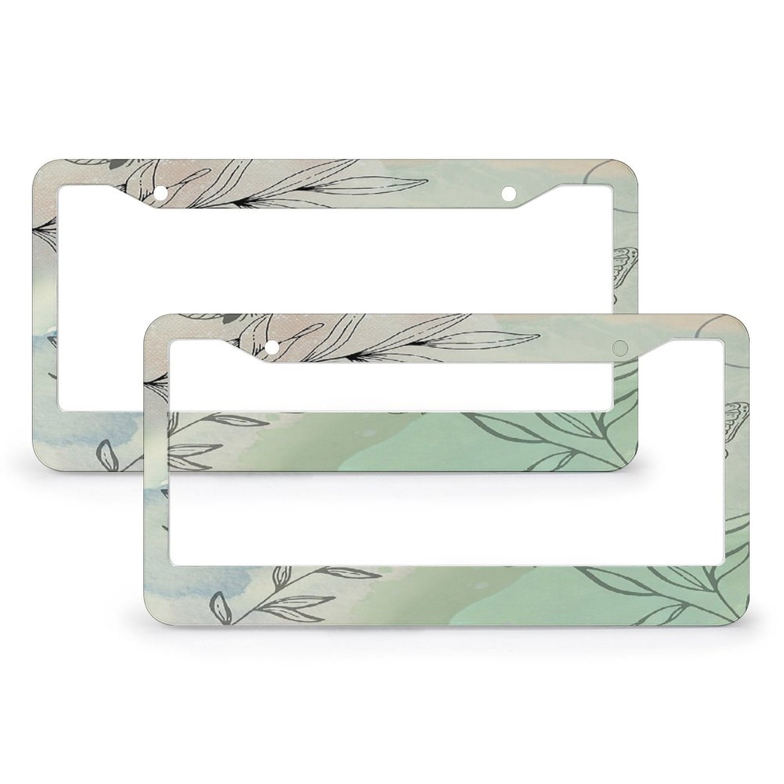 Sage Green Watercolor License Plate Frame 2 Pack License Plate Holder ...