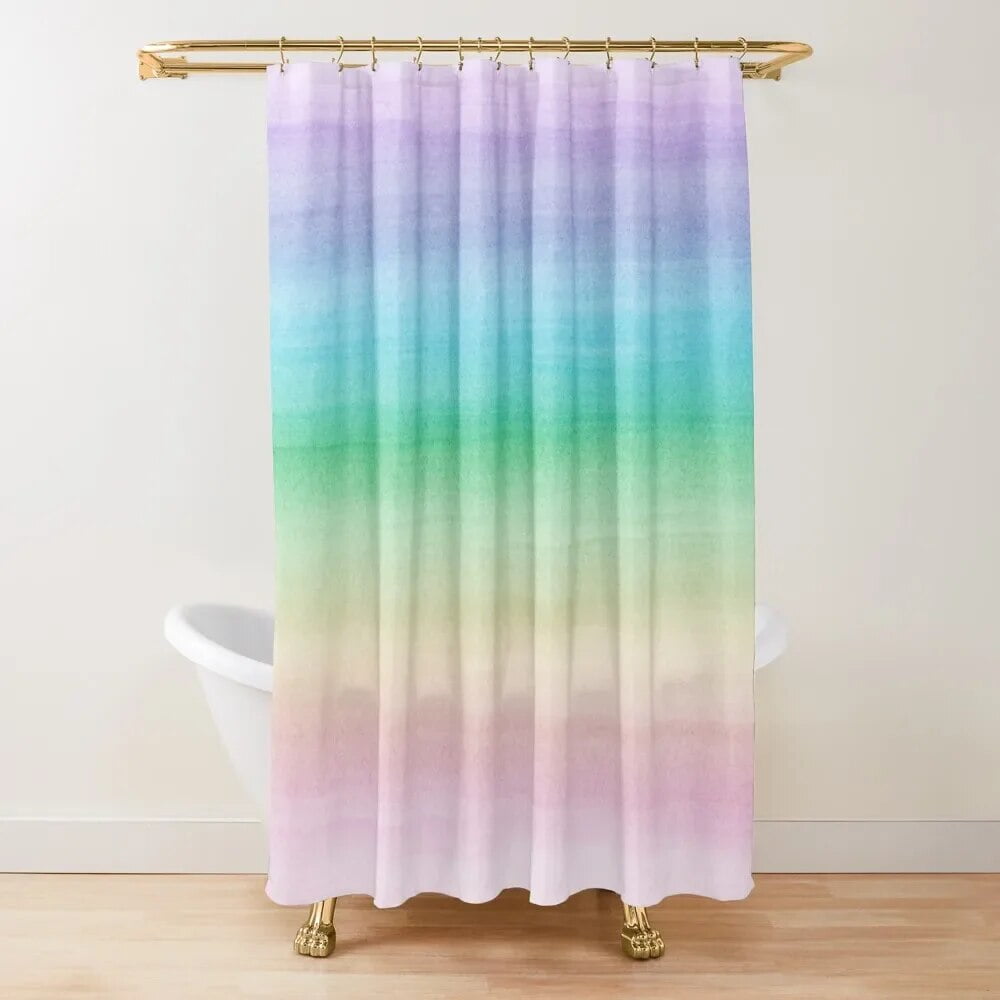 Sage Green Watercolor Ombre Shower Curtain Bathroom Fabric Polyester ...
