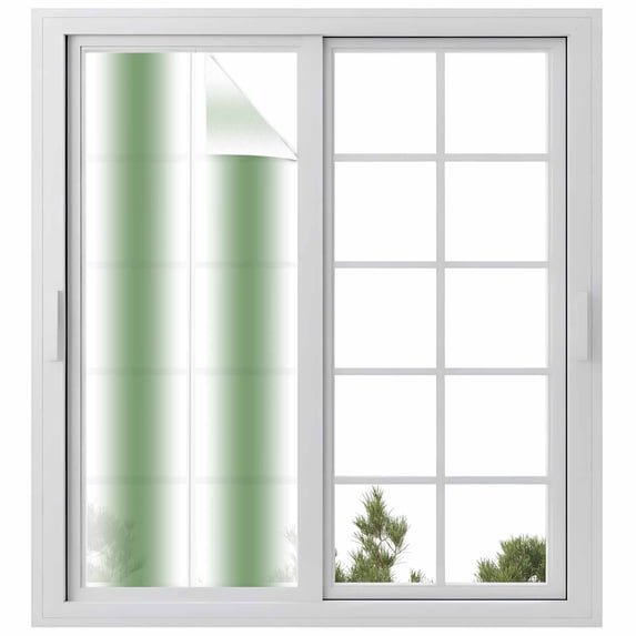 Sage Green White Ombre Window Privacy Film, Modern Abstract Art ...