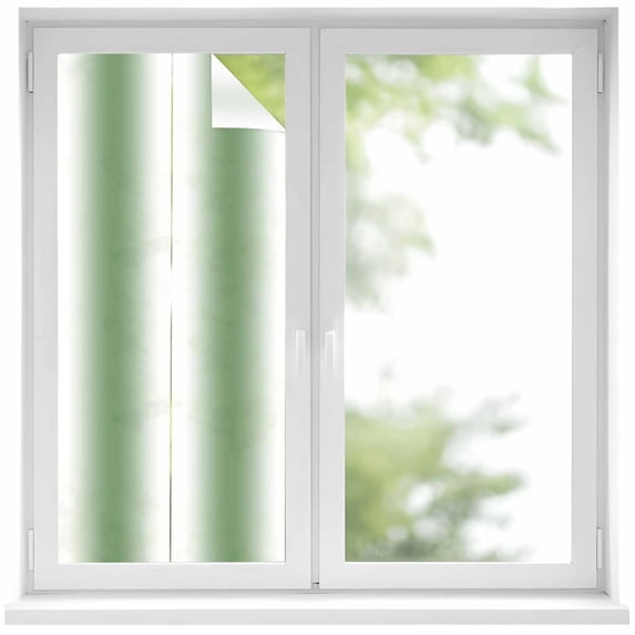 Sage Green White Ombre Window Privacy Film, Modern Abstract Art ...
