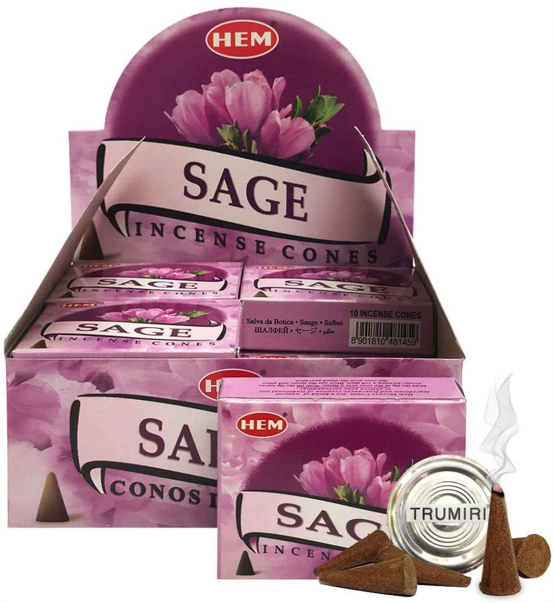 Sage Incense Cones And Cone Incense Burner Bundle Insence Insense Hem ...