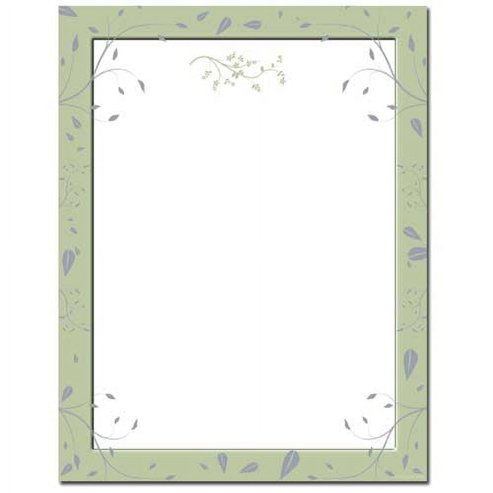 Sage Leaves Letterhead Laser & Inkjet Printer Paper, 25 Sheet Pack ...
