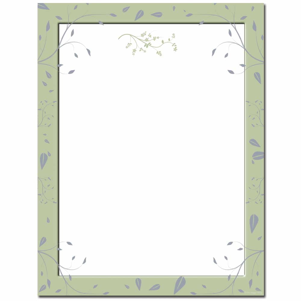 Sage Leaves Letterhead Laser & Inkjet Printer Paper, 80 Sheet Pack ...