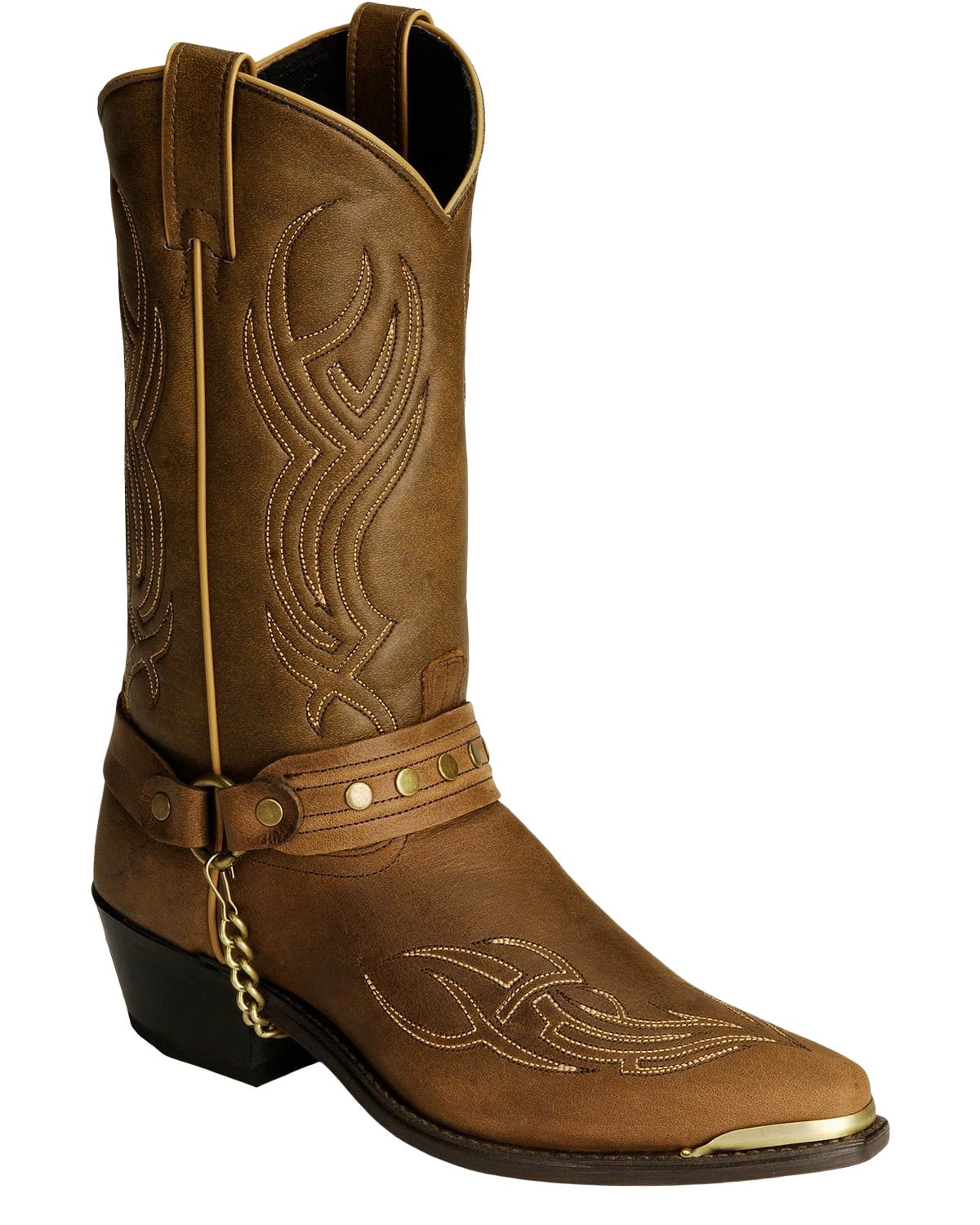 Sage Mens Brown Harness Western Cowboy Boots 3012 - Walmart.com