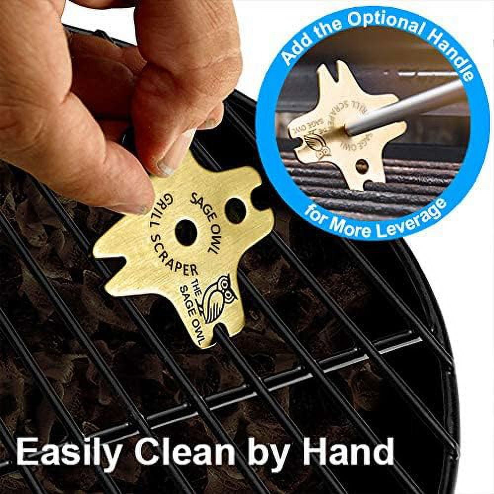 Sage Owl Bristle-Free Brass BBQ Grill Scraper – Safe Grill Cleaner for ...
