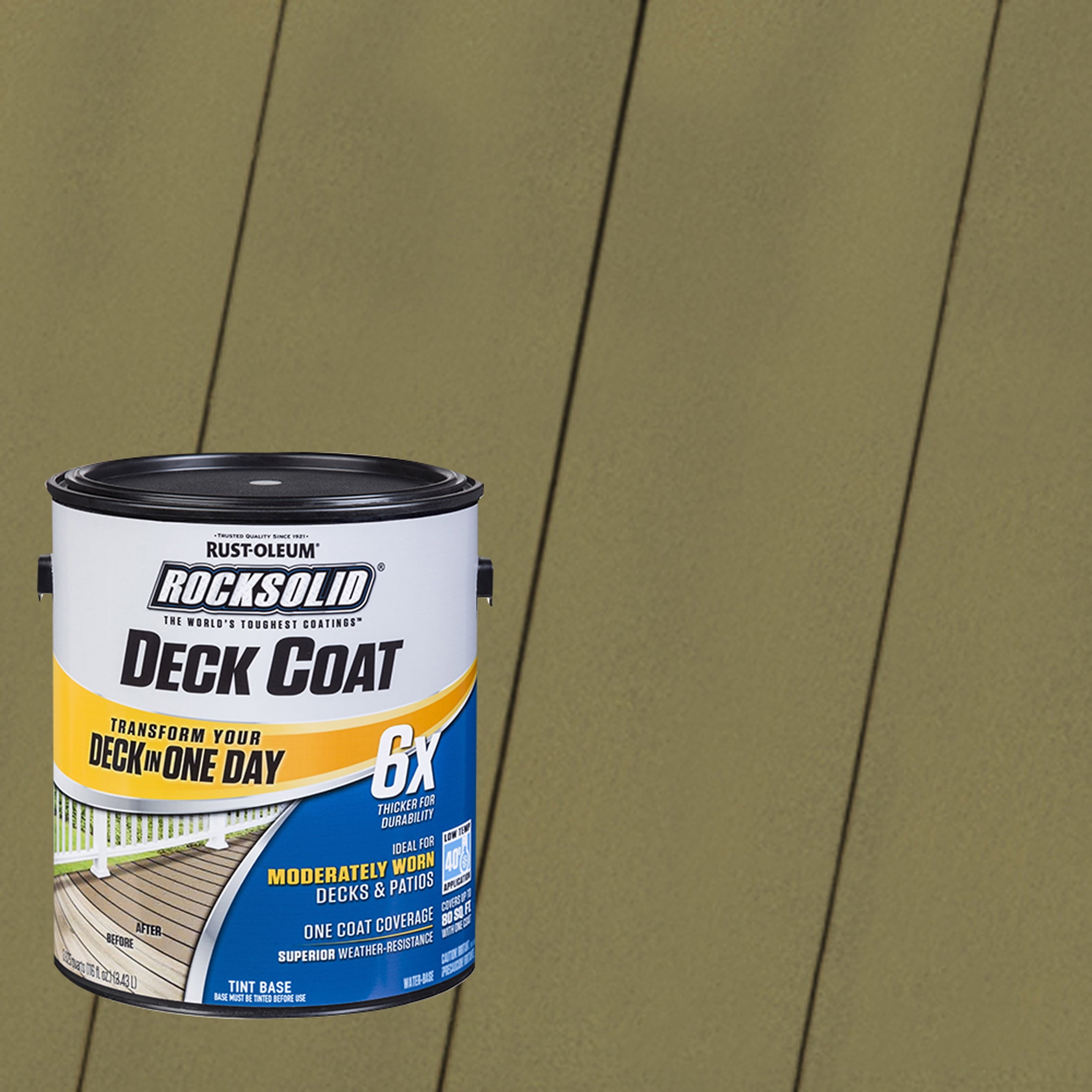 Sage, Rust-Oleum RockSolid 6X Exterior Wood Deck Coat-319659T, Gallon - Walmart.com