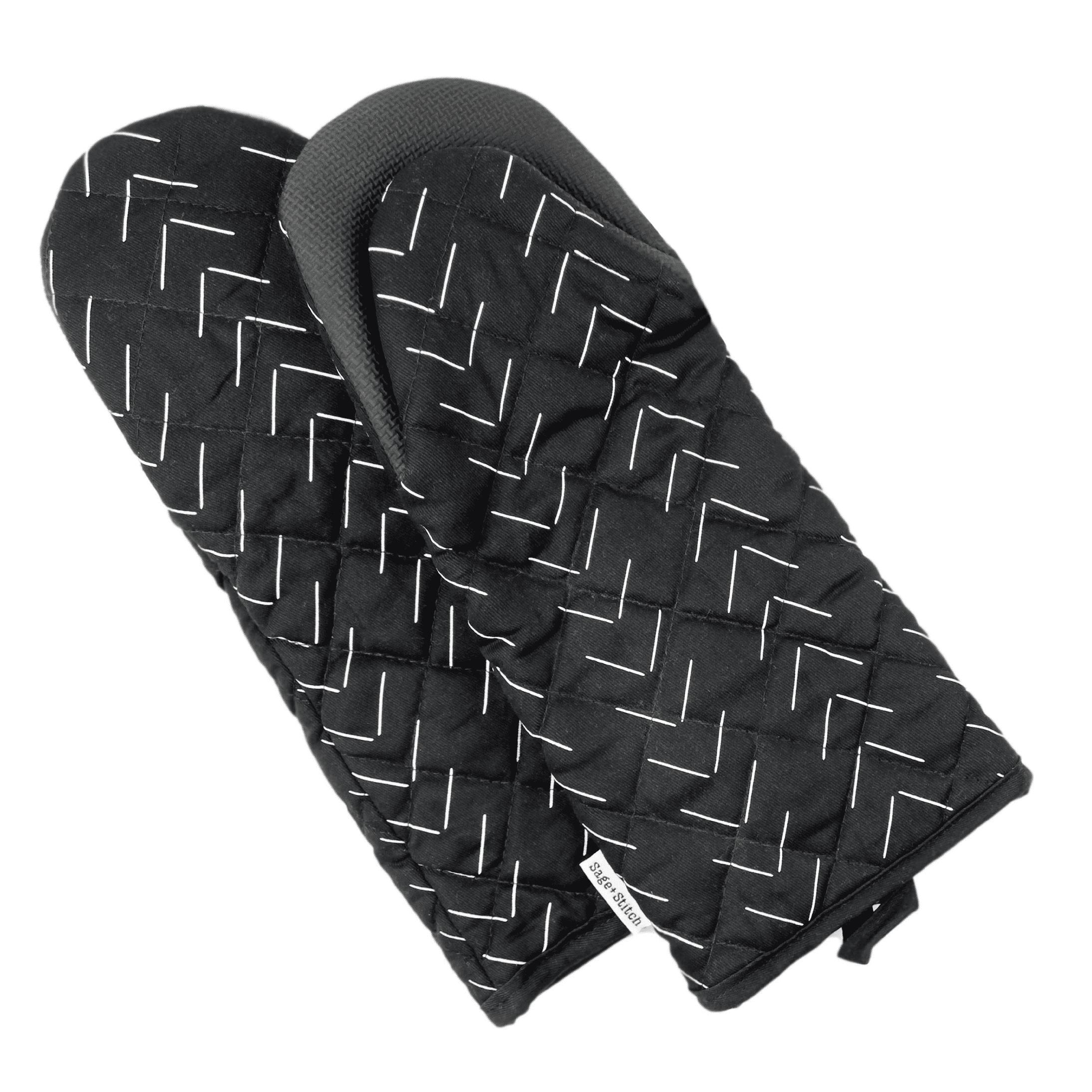 Sage+Stitch Kitchen Oven Mitts with Non-Slip Grips and Hanging Loops ...