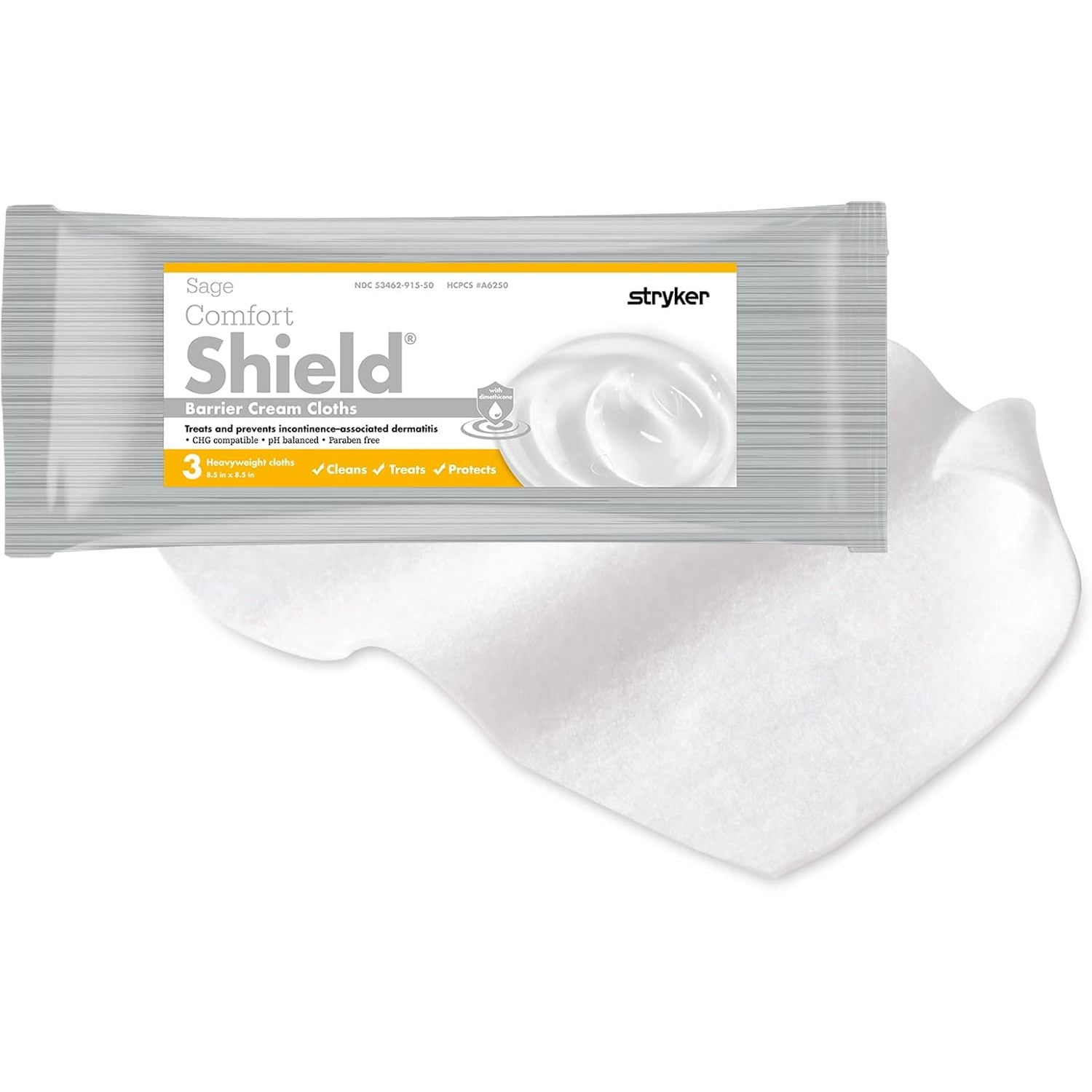 Sage Stryker Comfort Shield Barrier Cream Cloths with Dimethicone - 90 ...