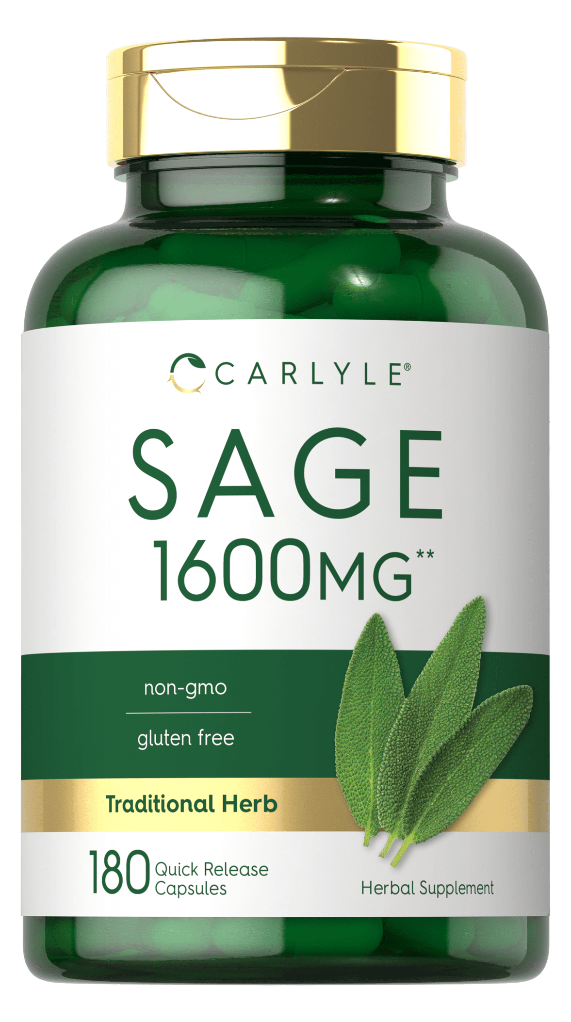 Carlyle Sage Supplement 1600mg, 180 Capsules, Herbal Antioxidants ...
