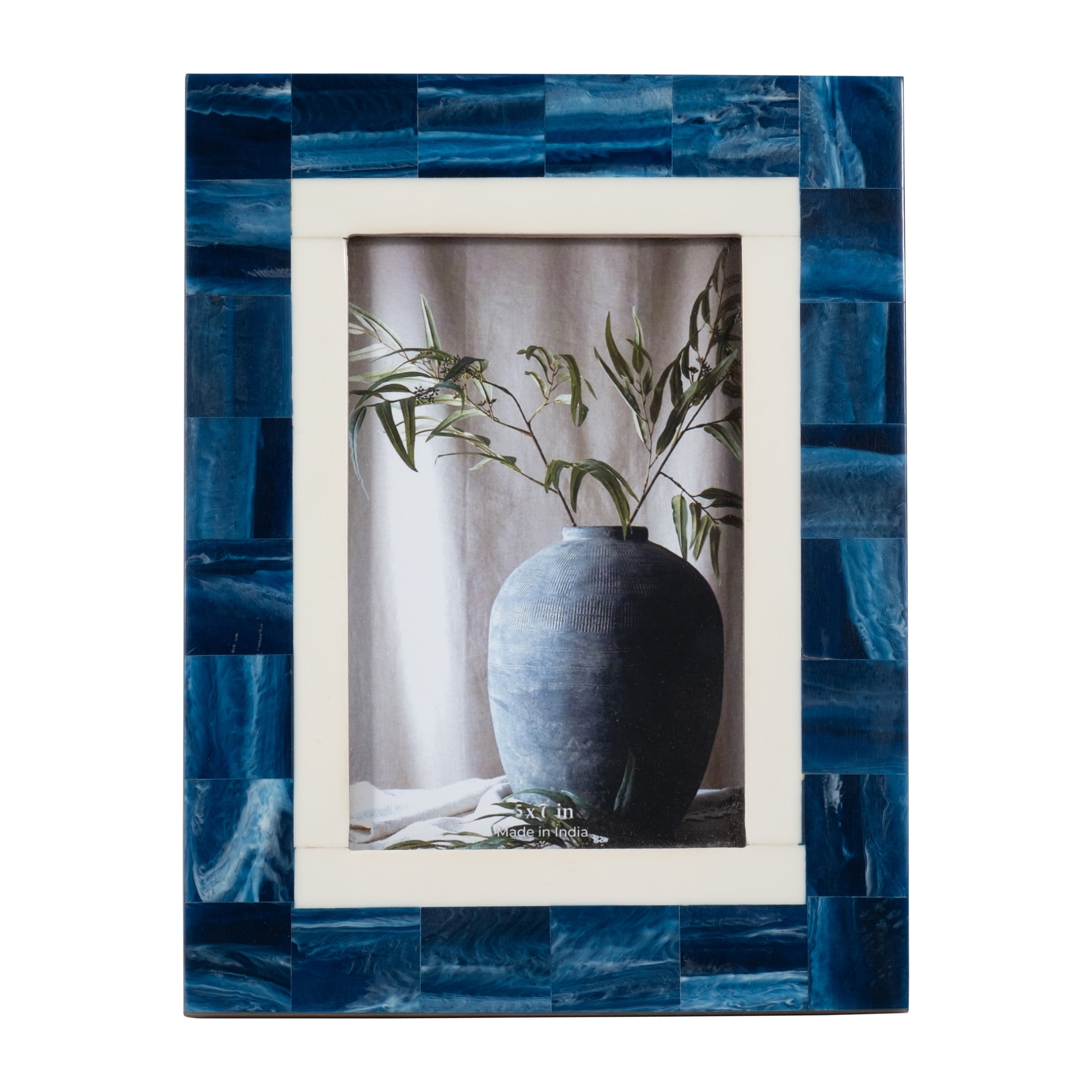 Sagebrook Decorative Photo Frame - Contemporary Resin Wood Navy Blue ...