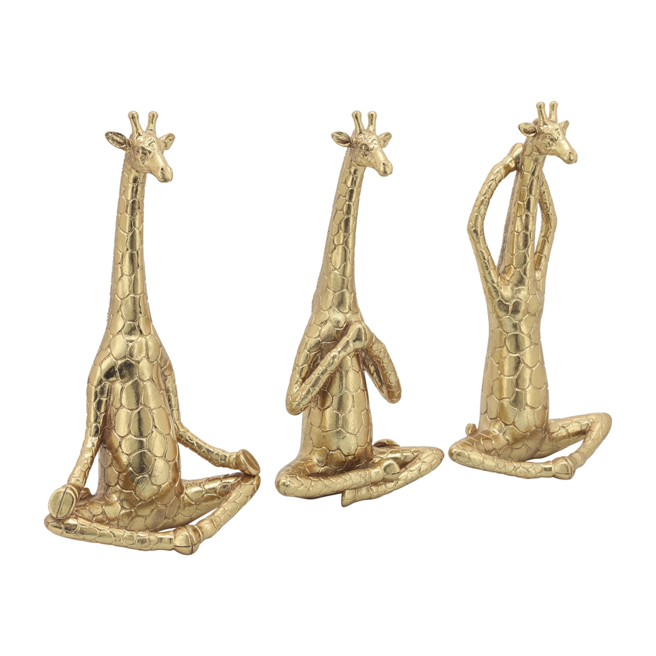 7"Lx4"Wx12"H, Yoga Giraffe Figurines, Set of Three, Made with Polyresin ...