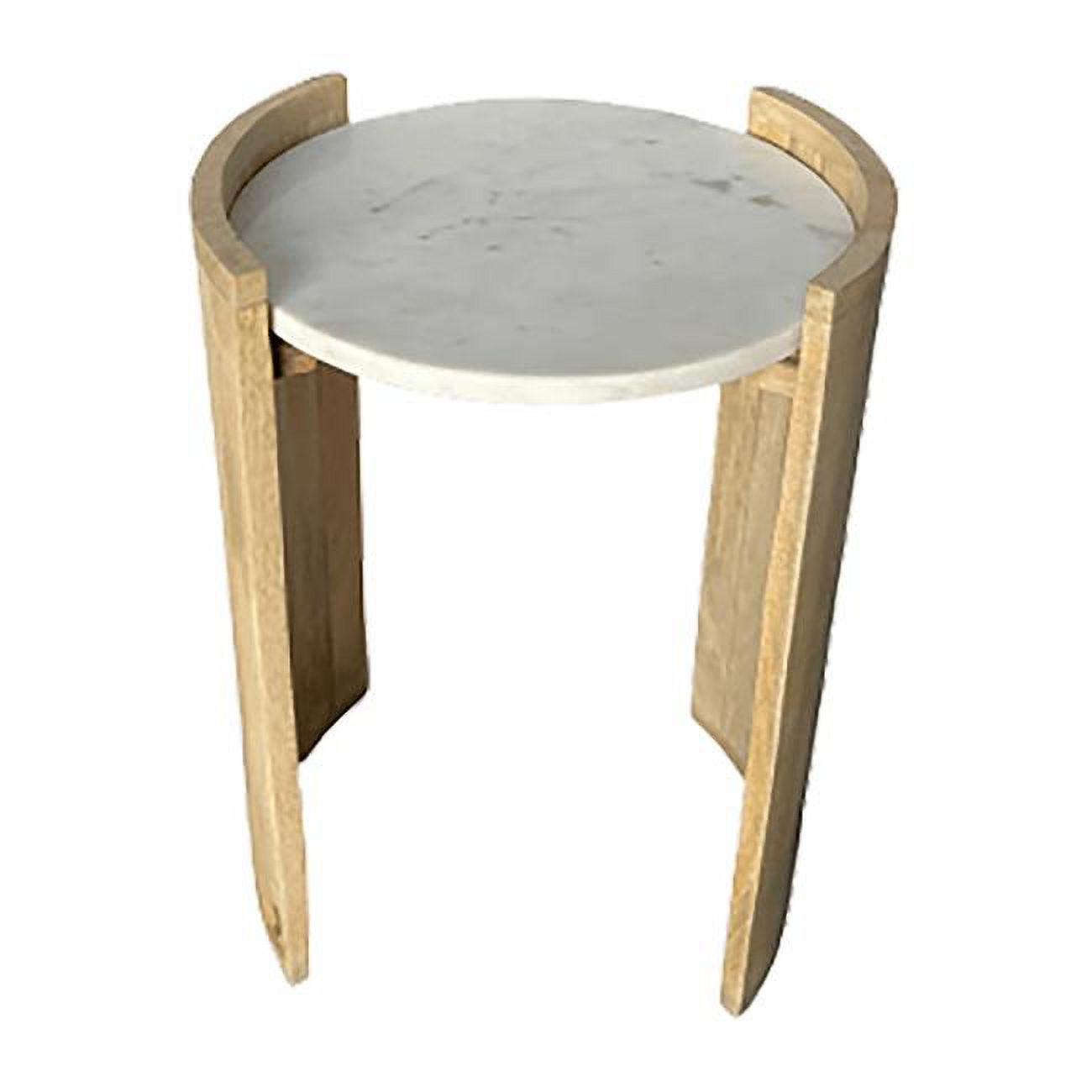 Sagebrook Home 18355-01 20 in. Mango Wood Marble Top Side Table, Brown ...