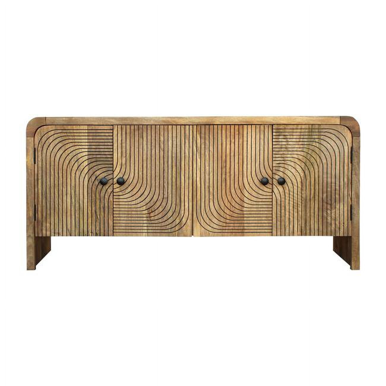 Sagebrook Home 18375 30 in. Mango Wood Carved Front Waterfall Edge ...