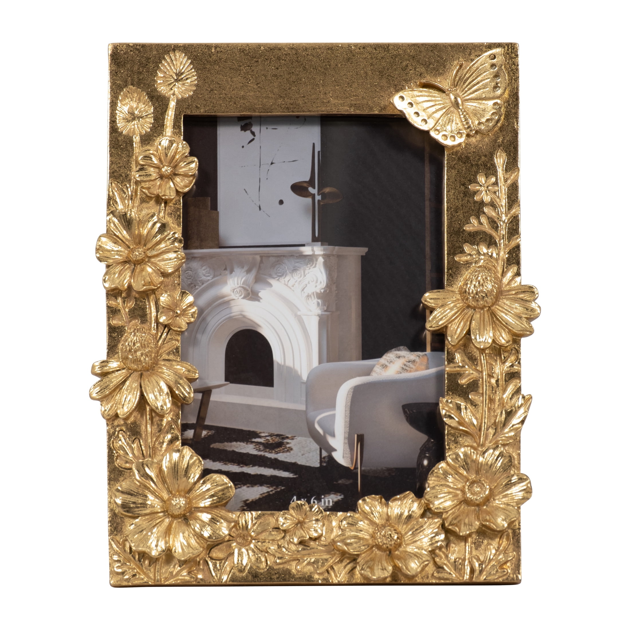 Sagebrook Home 4x6 Gold Resin and Glass Spring Time Photo Frame ...