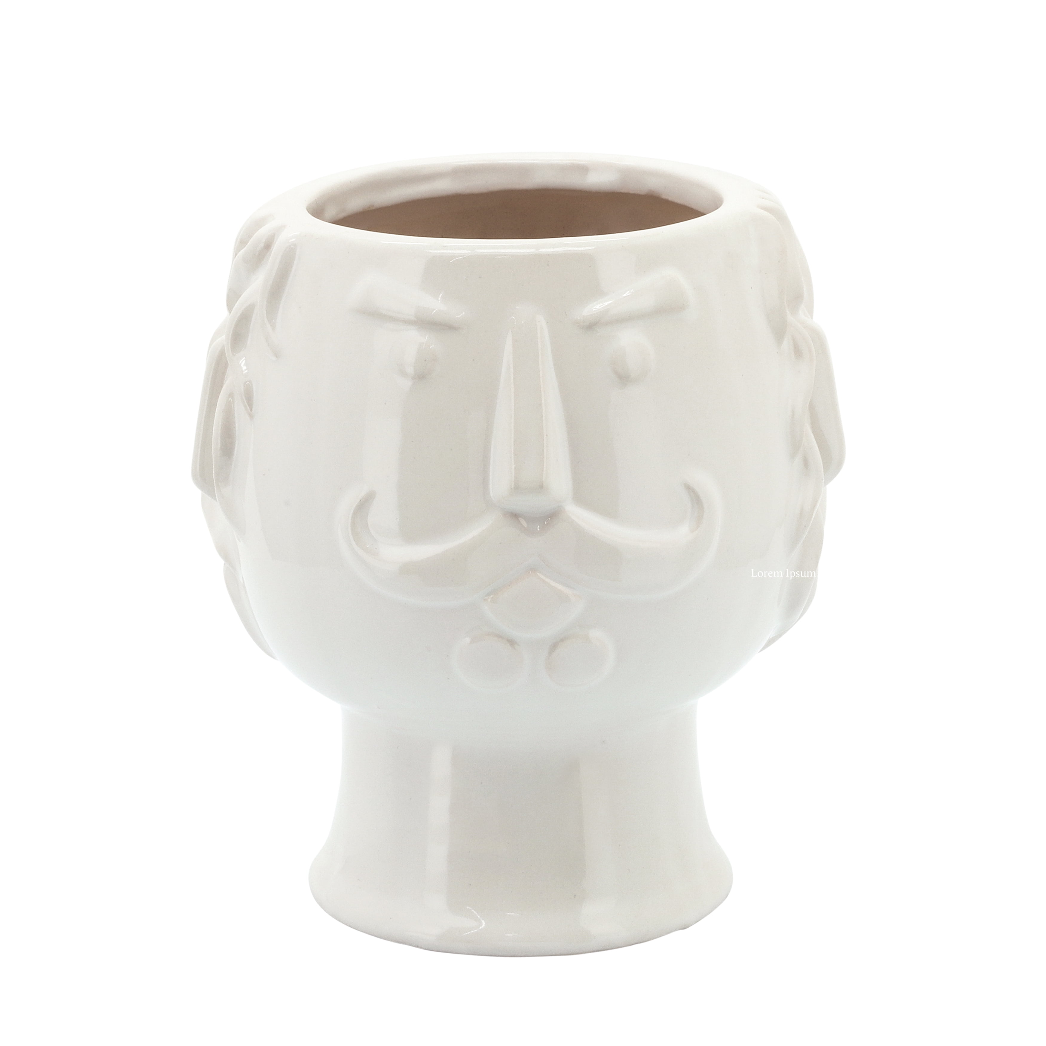 Sagebrook Home 6" Grandpa Face Planter, White, Round, Ceramic ...